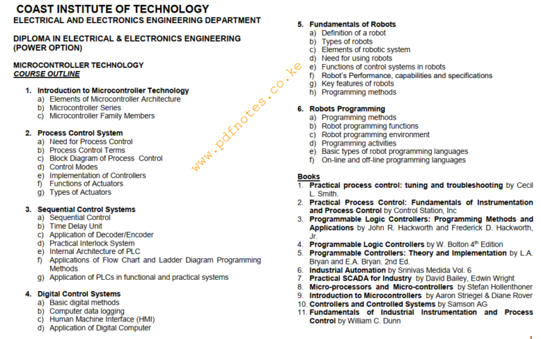 Microcontroller Technology KNEC notes pdf - pdf notes