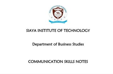 Communication Skills notes Pdf KNEC - pdf notes