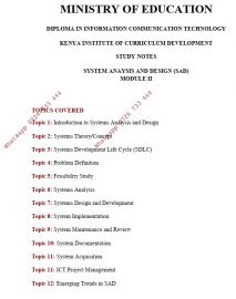 Systems Analysis & Design(SAD) pdf KNEC notes - pdf notes