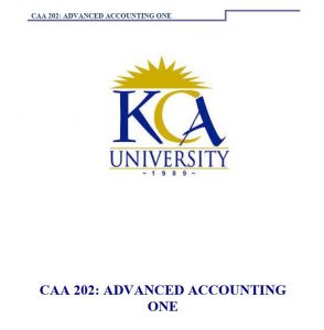 KCA Advanced Accounting 1 Pdf notes - pdf notes