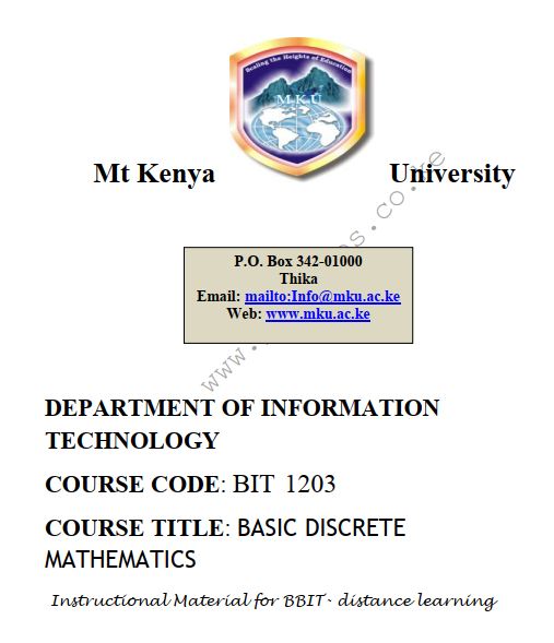Basic Discrete Mathematics Pdf Notes Pdf Ebooks