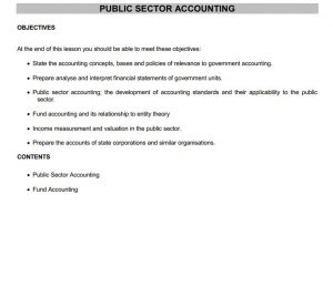 Public Sector Accounting notes - pdf notes
