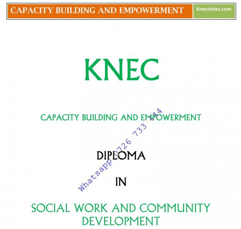 Capacity Building and Empowerment pdf notes - KNEC Diploma - pdf notes