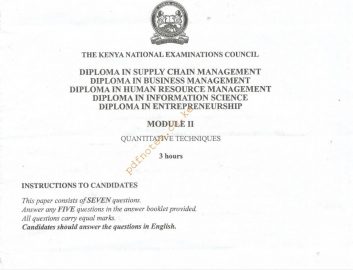 Combined Quantitative Techniques Past Papers KNEC Diploma - pdf notes