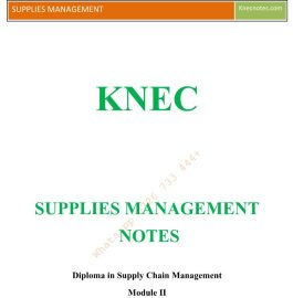 Supplies Management Pdf notes KNEC - pdf notes