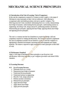 Mechanical Science Principles Lecture guide Pdf notes TVET CDACC Level ...