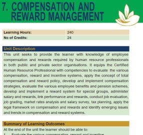 Compensation & Reward Management CHRP - pdf notes