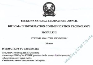 System Analysis and design Past Papers KNEC Diploma - pdf notes