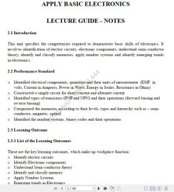 Apply Basic Electronics Pdf notes TVET CDACC Level 6 CBET - pdf notes