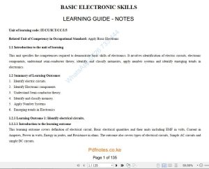 Basic Electronics Skills Pdf notes Level 5 TVET CDACC CBET - pdf notes