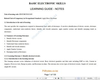 Basic Electronics Skills Pdf notes Level 5 TVET CDACC CBET - pdf notes