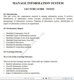 Perform Management Information Pdf notes TVET CDACC Level 6 CBET - pdf ...