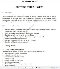Perform computer Networking Pdf notes TVET CDACC Level 6 CBET - pdf notes