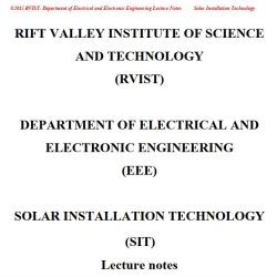 Electrical Installation Technology Pdf KNEC notes - pdf notes
