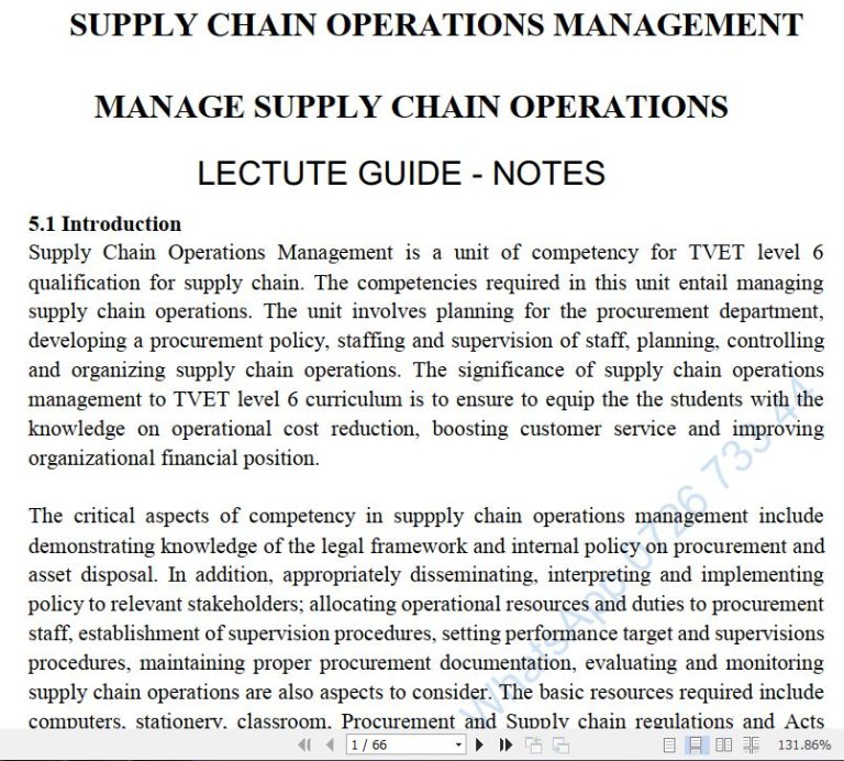 Supply Chain Operations Management//Manage Supply Chain Operations Pdf ...