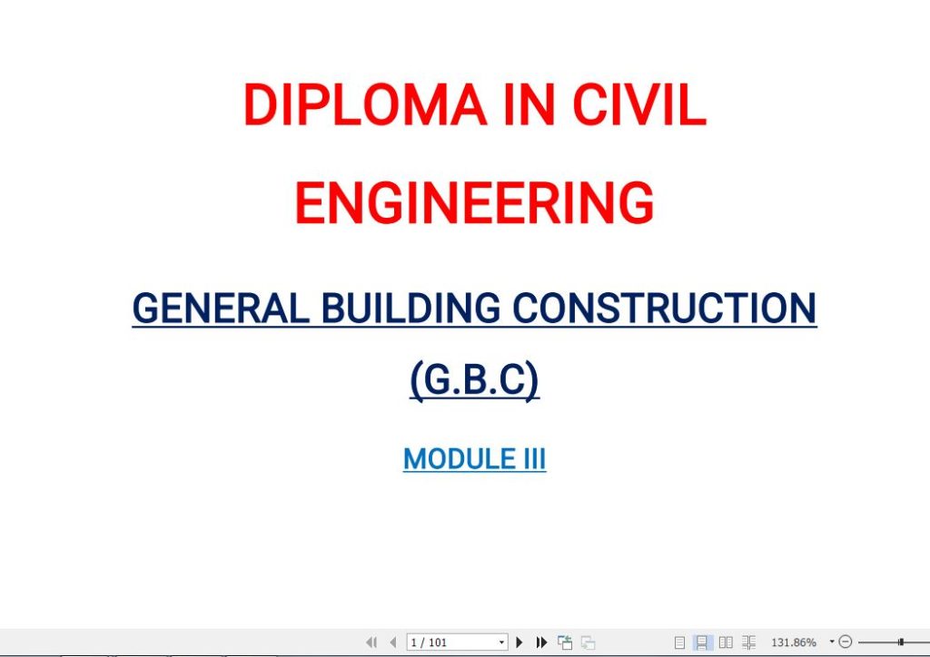 General Building Construction (G.B.C) III Pdf notes KNEC - pdf notes