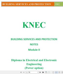 Building Services and Protection KNEC Pdf Notes - pdf notes