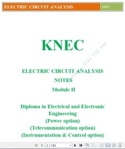 Electric Circuit Analysis KNEC Pdf Notes - pdf notes