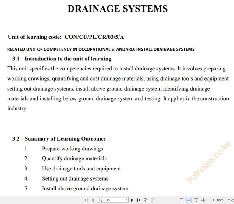 Drainage Systems Pdf Notes Level 5 Tvet Cdacc Pdf Ebooks