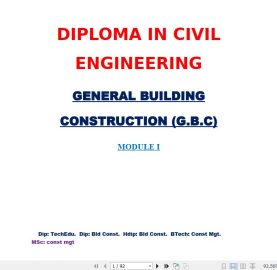 General Building Construction (GBC) I Pdf Notes KNEC - pdf notes