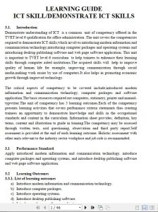 ICT Skills/Demonstrate ICT Skills Learning Guide Pdf notes TVET CDACC ...