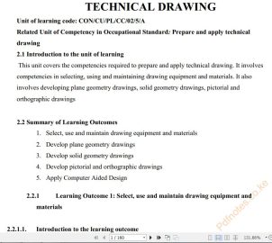 Technical Drawing Pdf notes Level 5 TVET CDACC (Plumbing) - pdf notes