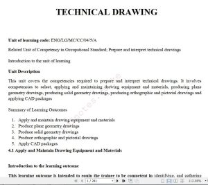 Technical Drawing Pdf notes TVET CDACC Level 5 CBET (Electrical) - pdf ...