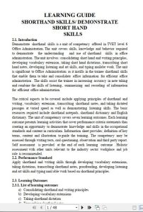 Shorthand Skills/ Demonstrate Short Hand Skills Learning Guide Pdf ...