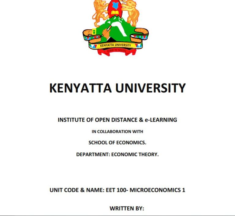 EET 100 Microeconomics Theory 1 Pdf notes - pdf notes EET 100 Microeconomics Theory 1 Pdf notes - pdf notes