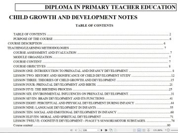 Child Growth and Development Notes - DPTE - pdf notes