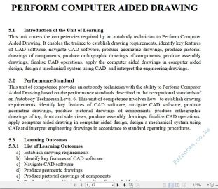 Computer Aided Drawing Pdf notes TVET CDACC Level 6 (Autobody) - pdf notes