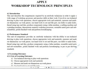 Workshop Technology Principles Pdf notes TVET CDACC Level 6 (Autobody ...