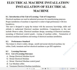 Electrical Machine Installation/ Installation of Electrical Machine Pdf ...