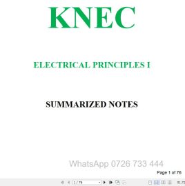 Electrical Principles I Pdf notes KNEC - pdf notes