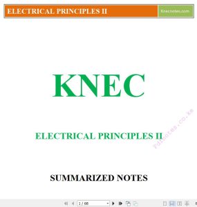 Electrical Principles II Pdf notes KNEC - pdf notes
