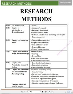 Research Methods notes - pdf notes