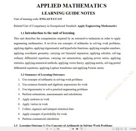 Apply Engineering Mathematics - Applied Mathematics Learning guide ...
