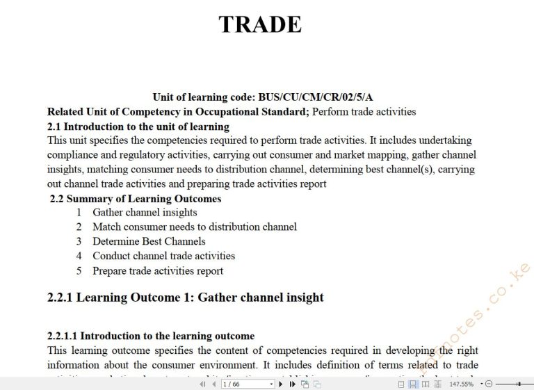 Trade Learning Guide Pdf notes - pdf notes